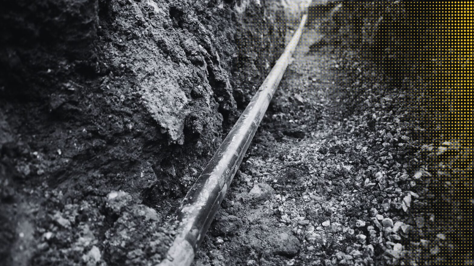 Excavación de zanjas para tuberías de gas